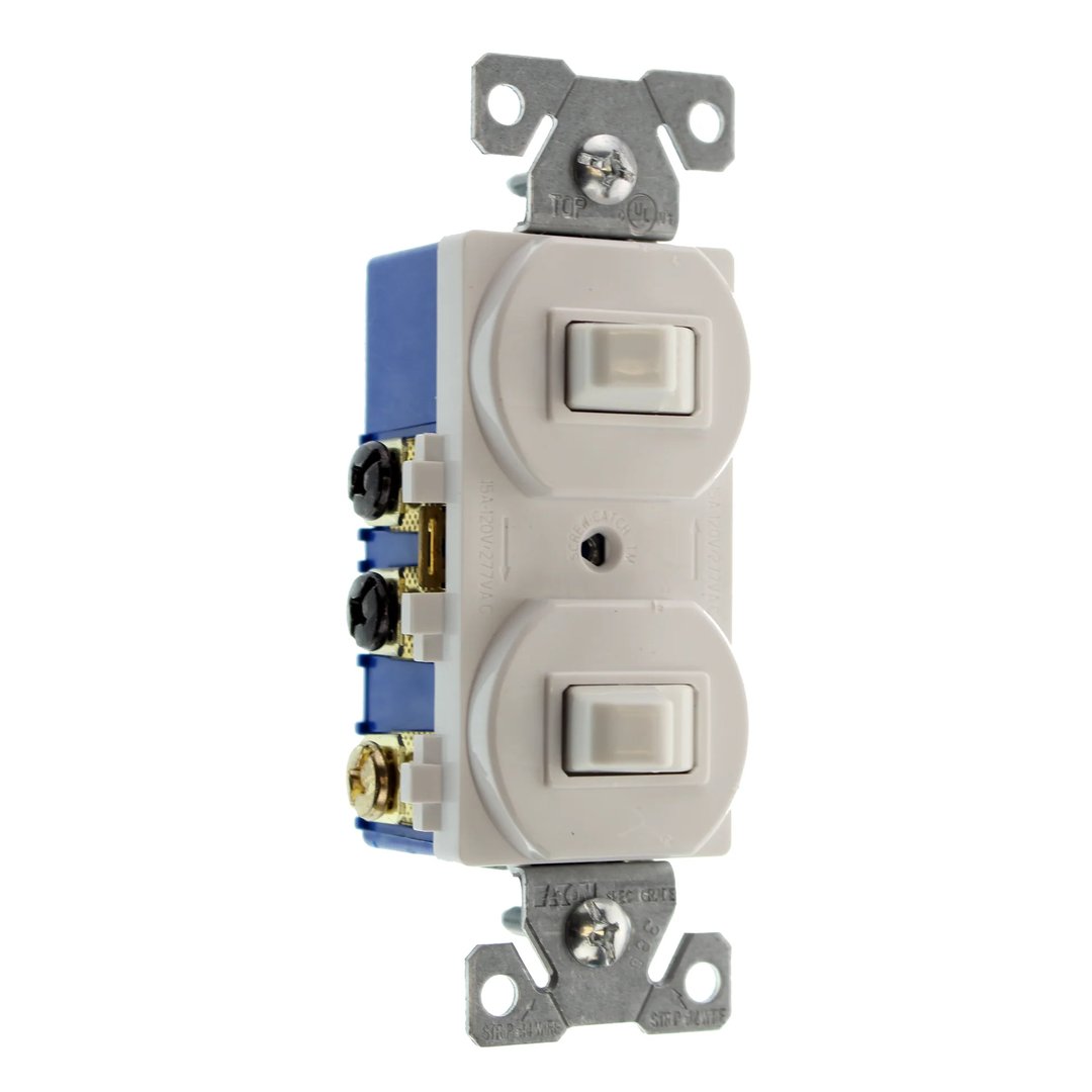 PJ - ELECTRICAL SWITCH IVORY TOGGLE DOUBLE UL RATED-TOG-DBL-I YQTS215N-S-I